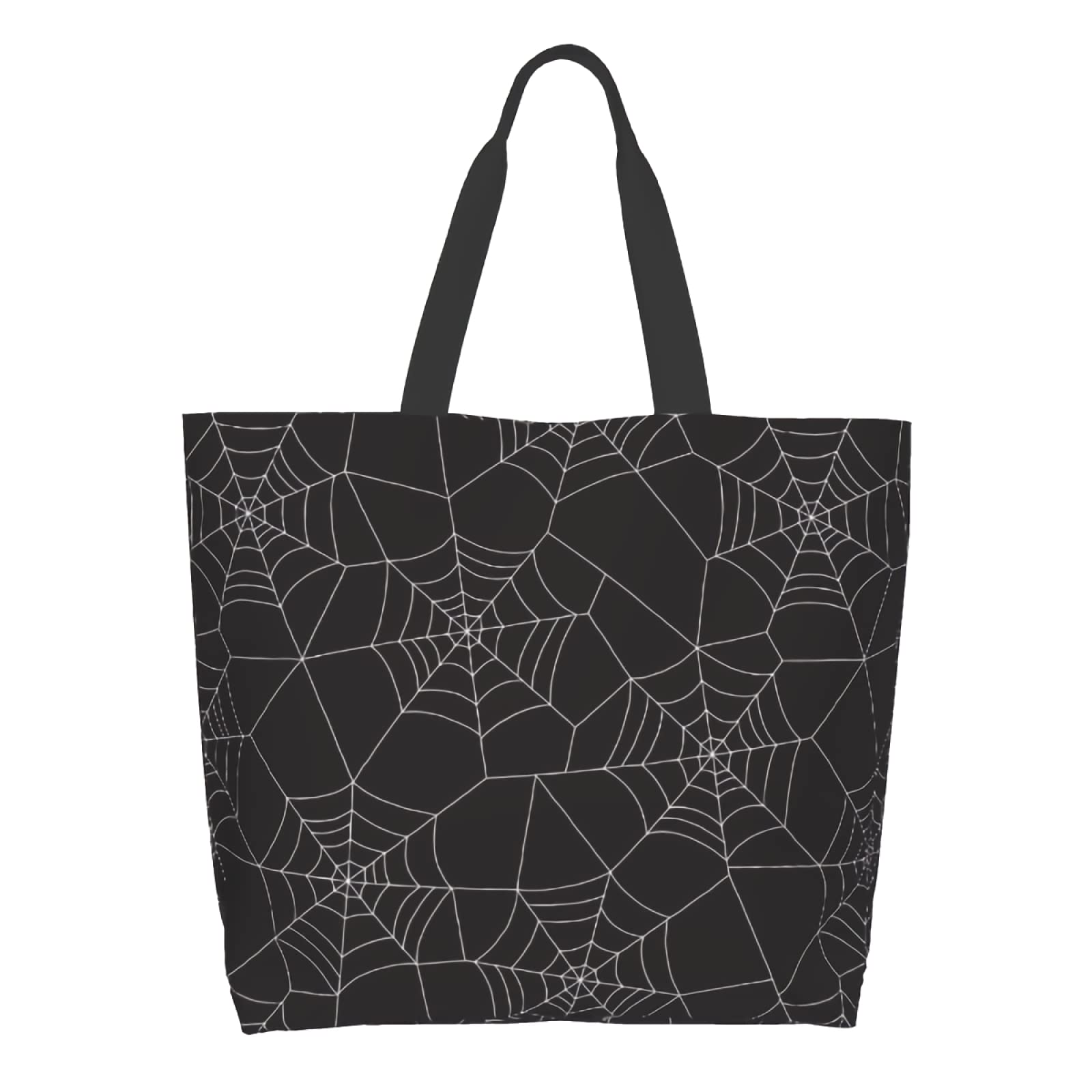 Cafl Spider Web Shoulder Bag Halloween Vector Large Reusable Eco-friendly Shopping Bags Portable Storage Handbag Convenient