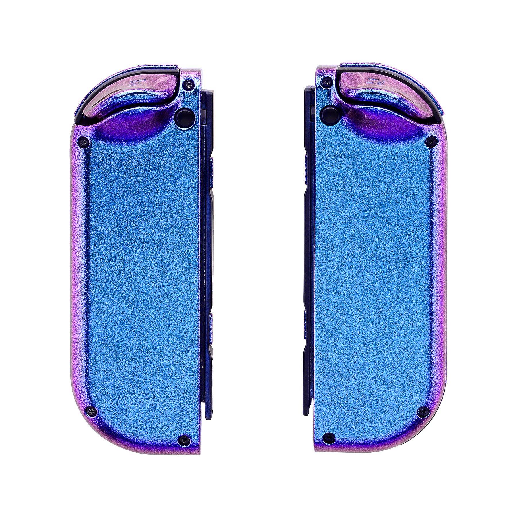 eXtremeRate Chameleon Purple Blue Joycon Handheld Controller Housing (D-Pad Version) w/Full Buttons, DIY Replacement Shell Case for Nintendo Switch & Switch OLED Joy-Con β Console Shell NOT Included