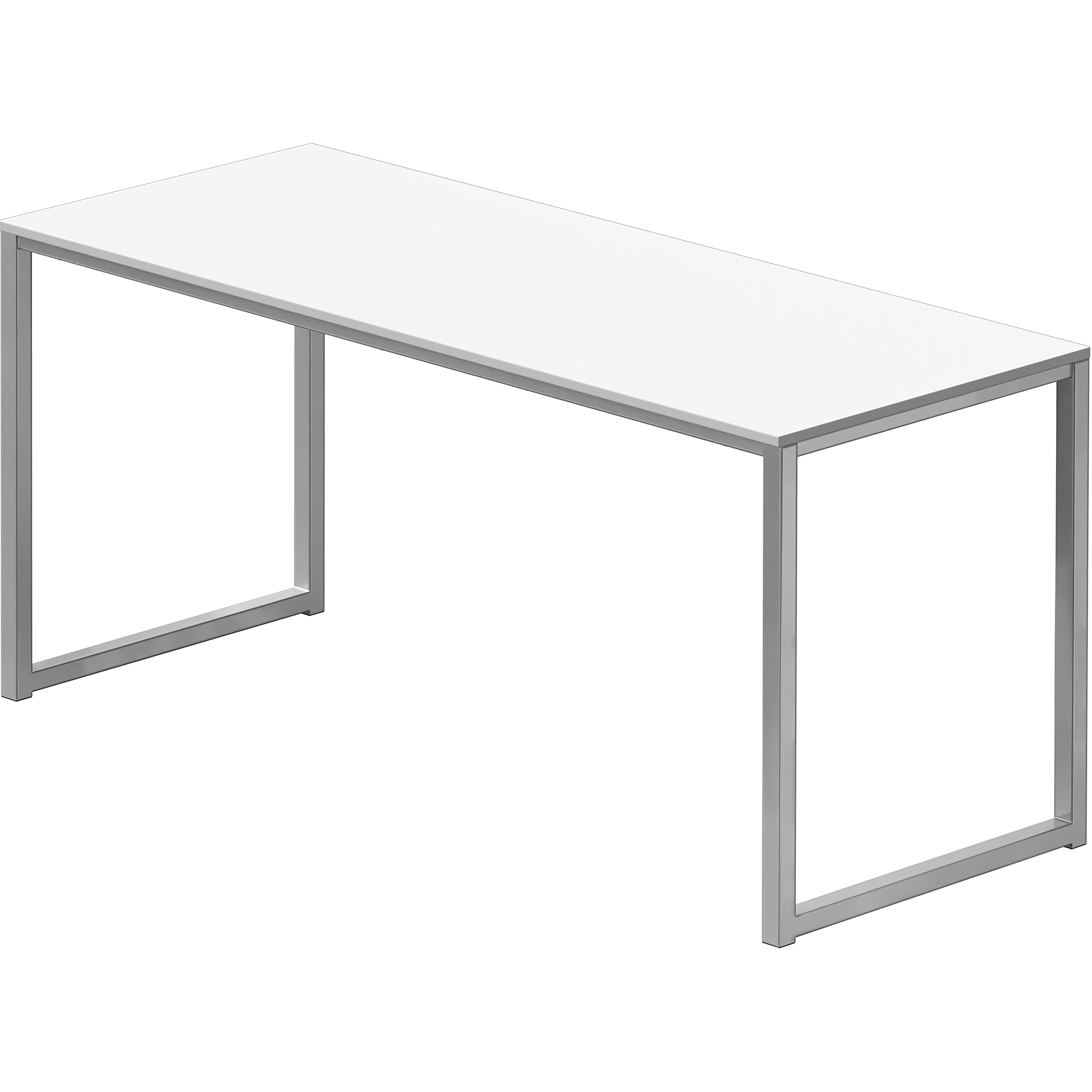 SHW Mission 55-Inch Home Office Computer Desk, White