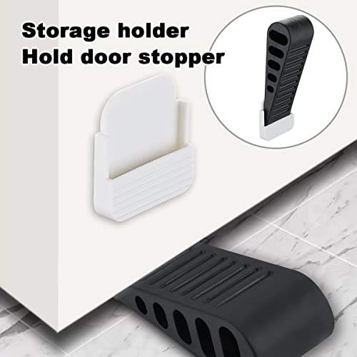 XQDWX Rubber Door Stopper, Anti-silp Soft TPR Sturdy Stackable Door Stop Wadge for Bottom of Heavy Duty Door on Multi Floor Carpet Concrete Tile Wood, Black, 205DS-BL