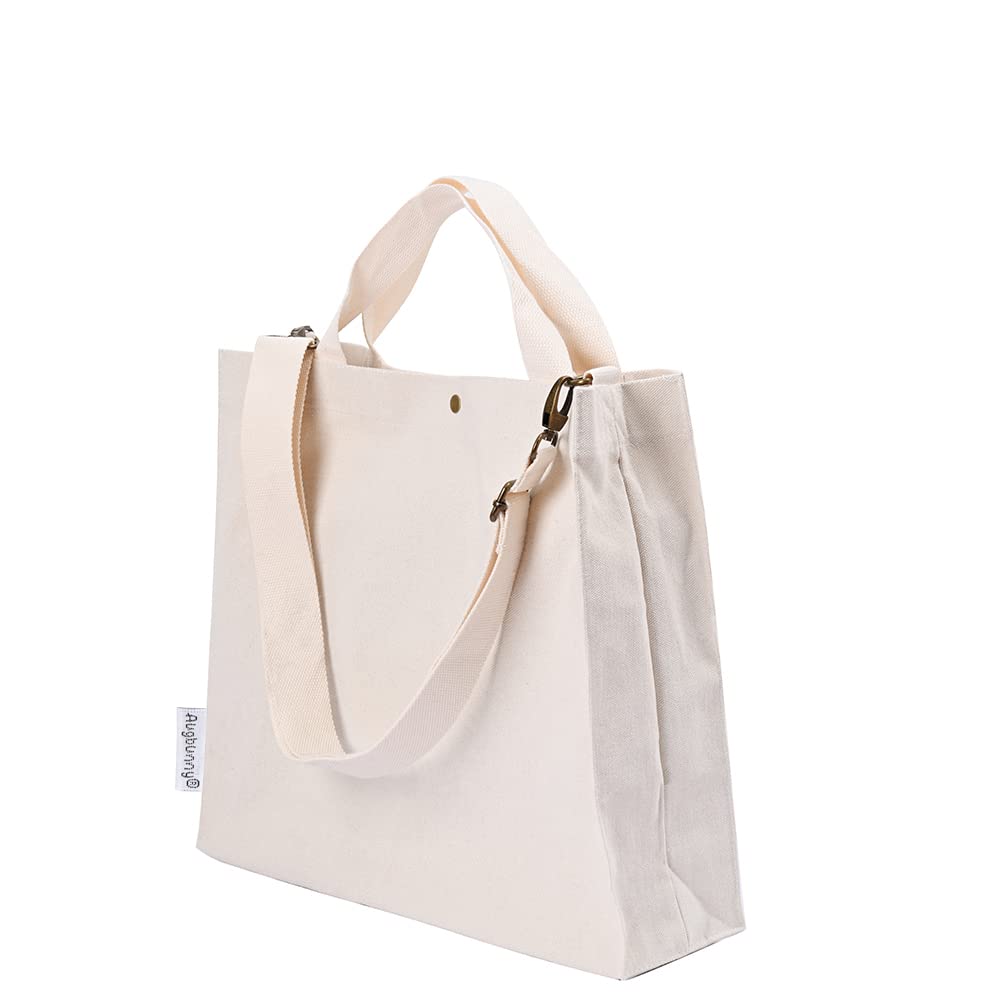 Augbunny Heavy Duty Canvas Extra Large Shoulder Crossbody Bag Grocery Shopping Bag Beach Tote Multi Purpose Daily Use Casual Tote