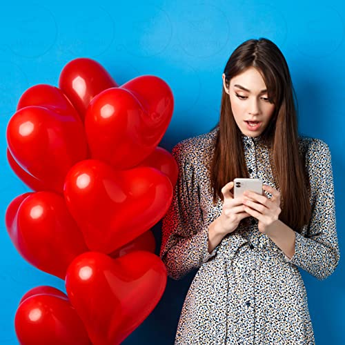 AFTERLOON Biodegradable Balloons Onyx Black 12 Inch Heart Shaped 24 Pack, Thickened Extra Strong Latex Helium Float, Proposal Marriage Love Valentines Day Wedding Bridal Shower Globos De San Valentin Corazones Decorations Feb 14