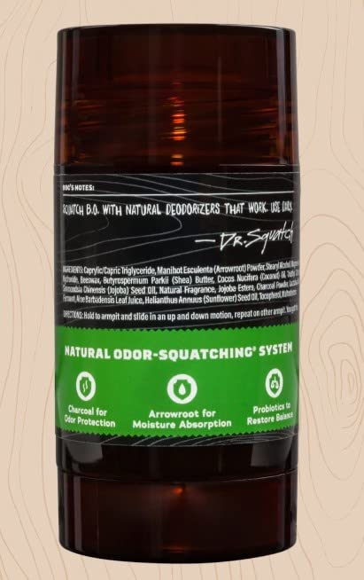 Dr. Squatch Natural Deodorant for Men – Odor-Squatching Men's Deodorant Aluminum Free - Cool Fresh Aloe 2.65 oz (1 Pack)