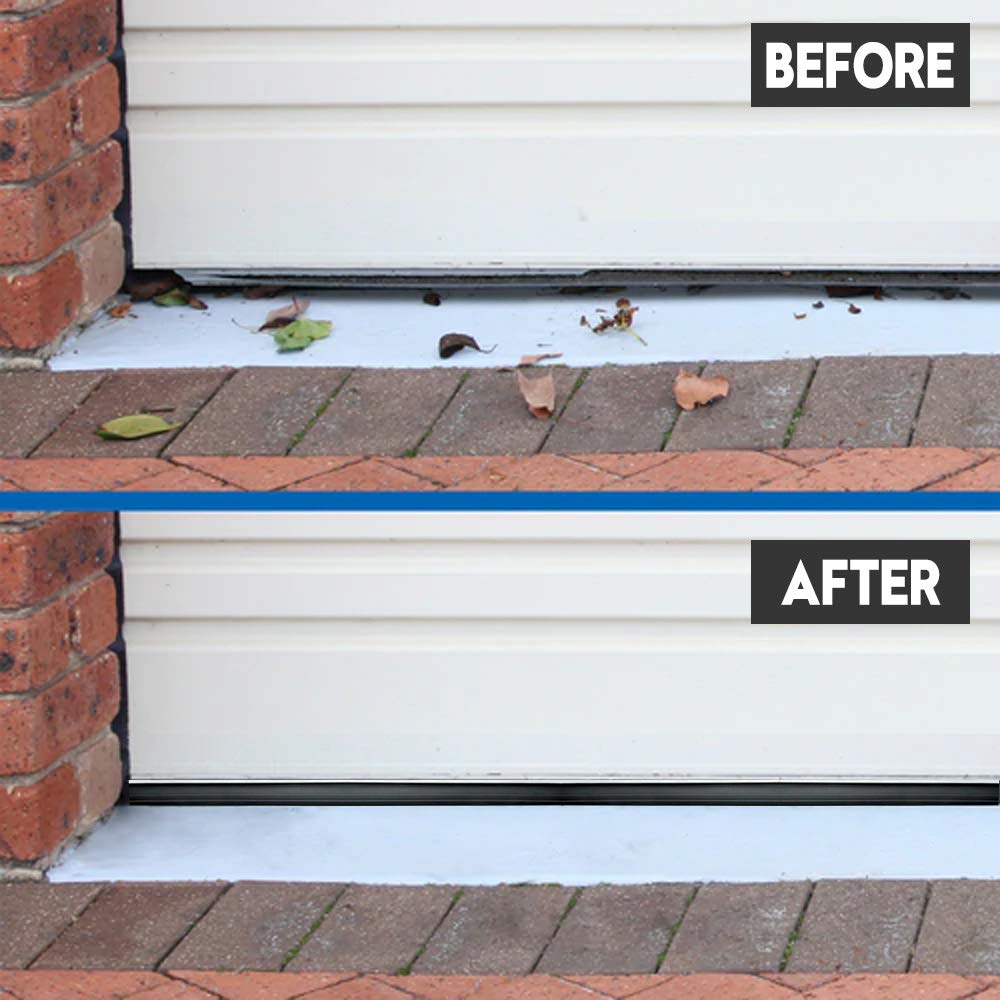 Heavy-Duty Universal Garage Door Bottom Seal, U & O Ring Design with Pre-drilled Aluminum Track Retainer Base Kit & Stoppers (20FT)