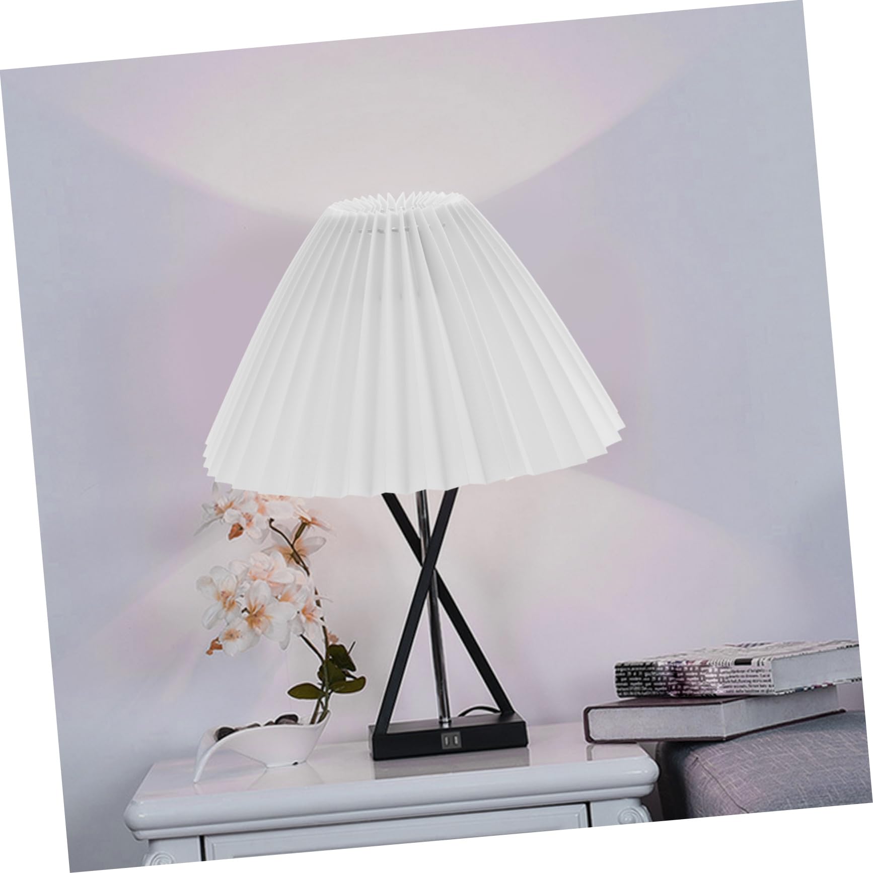 NOLITOY 1Pc Pleated lampshade retro home decor flower embellishments white lamp shade table fabric lamp shade Table Lamp Lampshade mushroom lamp Durable Lampshade Cloth Lampshade Simple