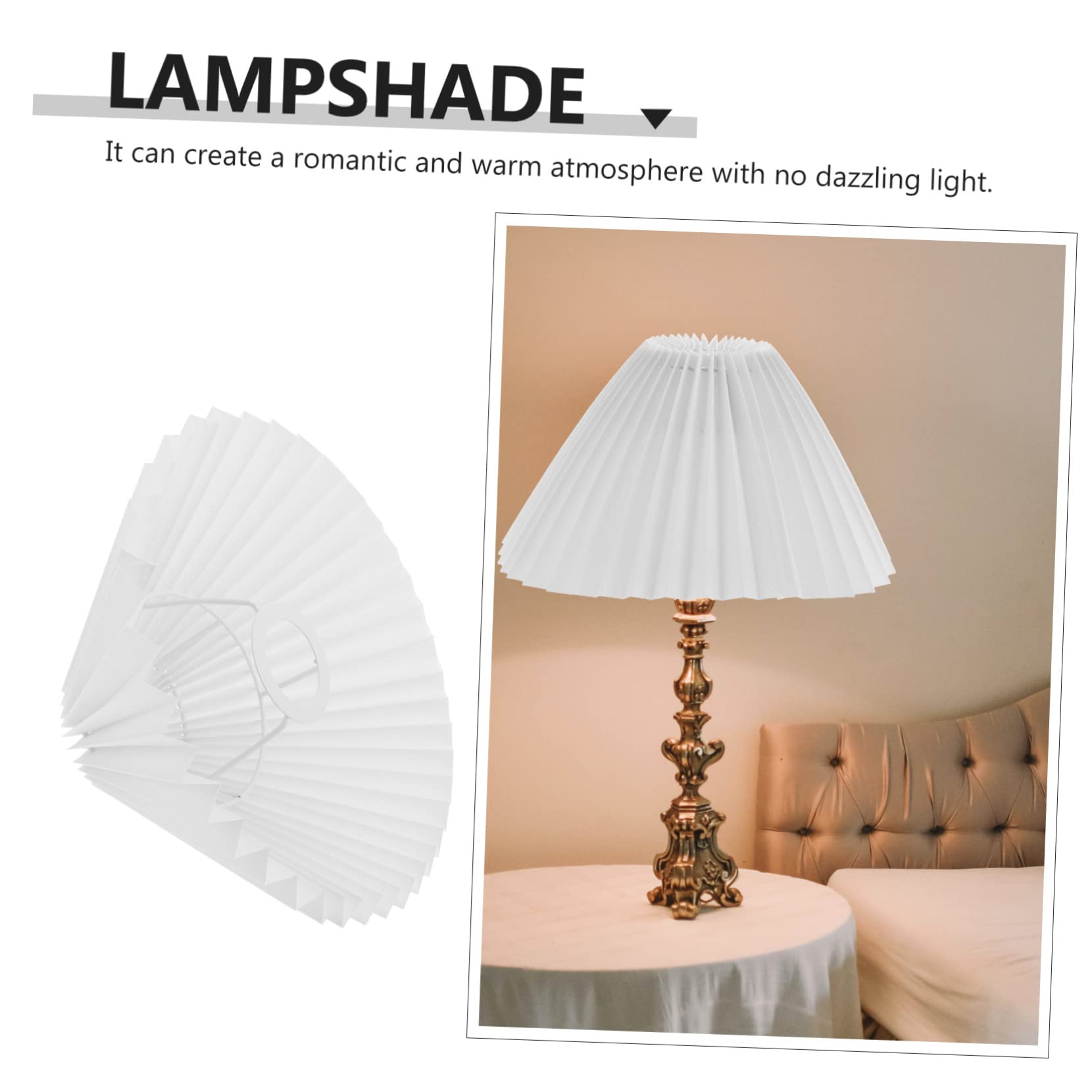 NOLITOY 1Pc Pleated lampshade retro home decor flower embellishments white lamp shade table fabric lamp shade Table Lamp Lampshade mushroom lamp Durable Lampshade Cloth Lampshade Simple