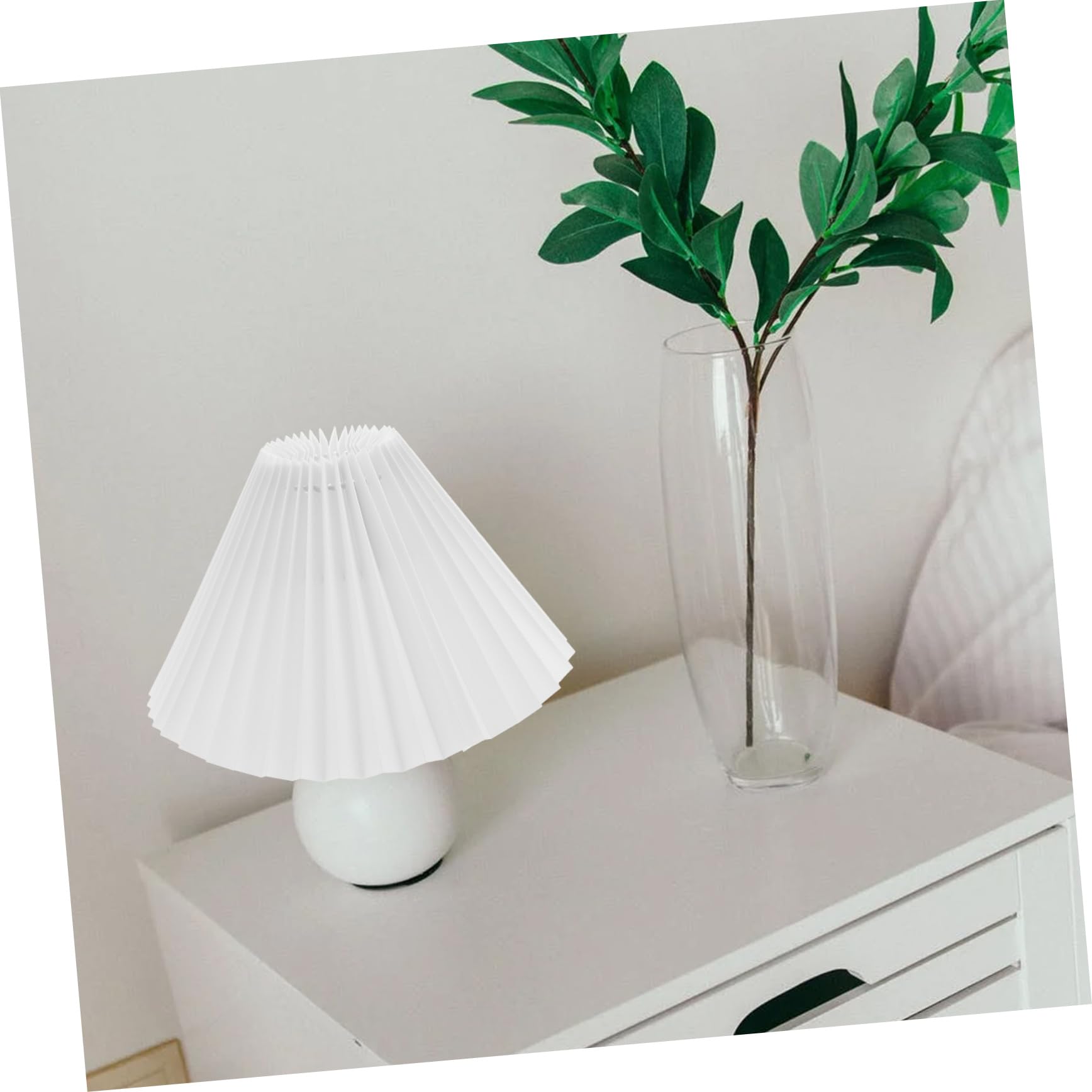 NOLITOY 1Pc Pleated lampshade retro home decor flower embellishments white lamp shade table fabric lamp shade Table Lamp Lampshade mushroom lamp Durable Lampshade Cloth Lampshade Simple