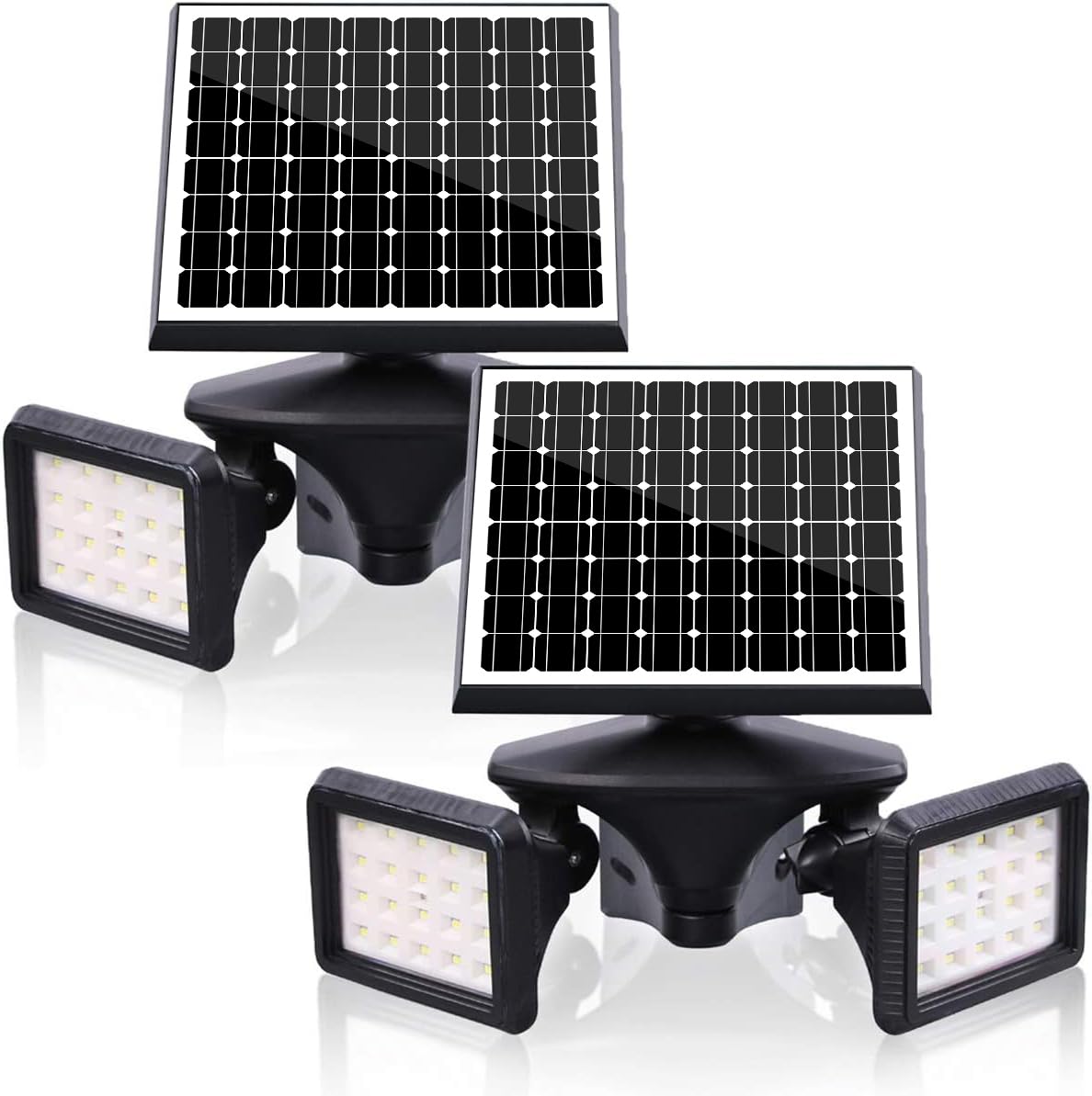 EMANER Outdoor Solar Lights with Motion Detector, 2-in-1 Solar Flood Light, 6000K Waterproof, Dusk to Dawn Cordless Security Light, Solar Powered Landscape Light for Yard, Garden, Porch, 2-Pack
