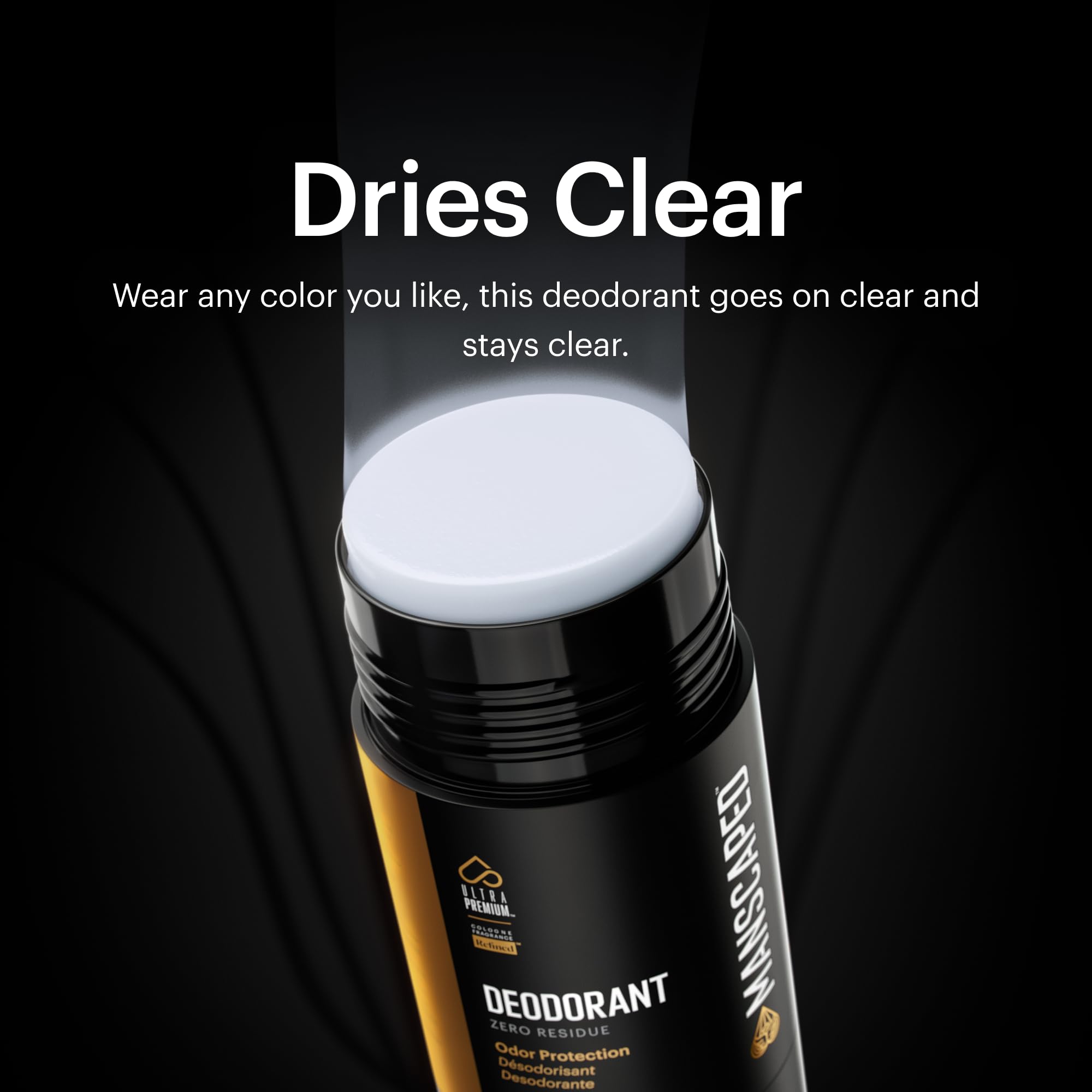 MANSCAPED® UltraPremium Deodorant, Aluminum-Free Clear Formula, Soft and Comfortable with Cologne-Quality Fragrance for Under Arm Odor Protection, 2.65 oz Stick (1 Pack)