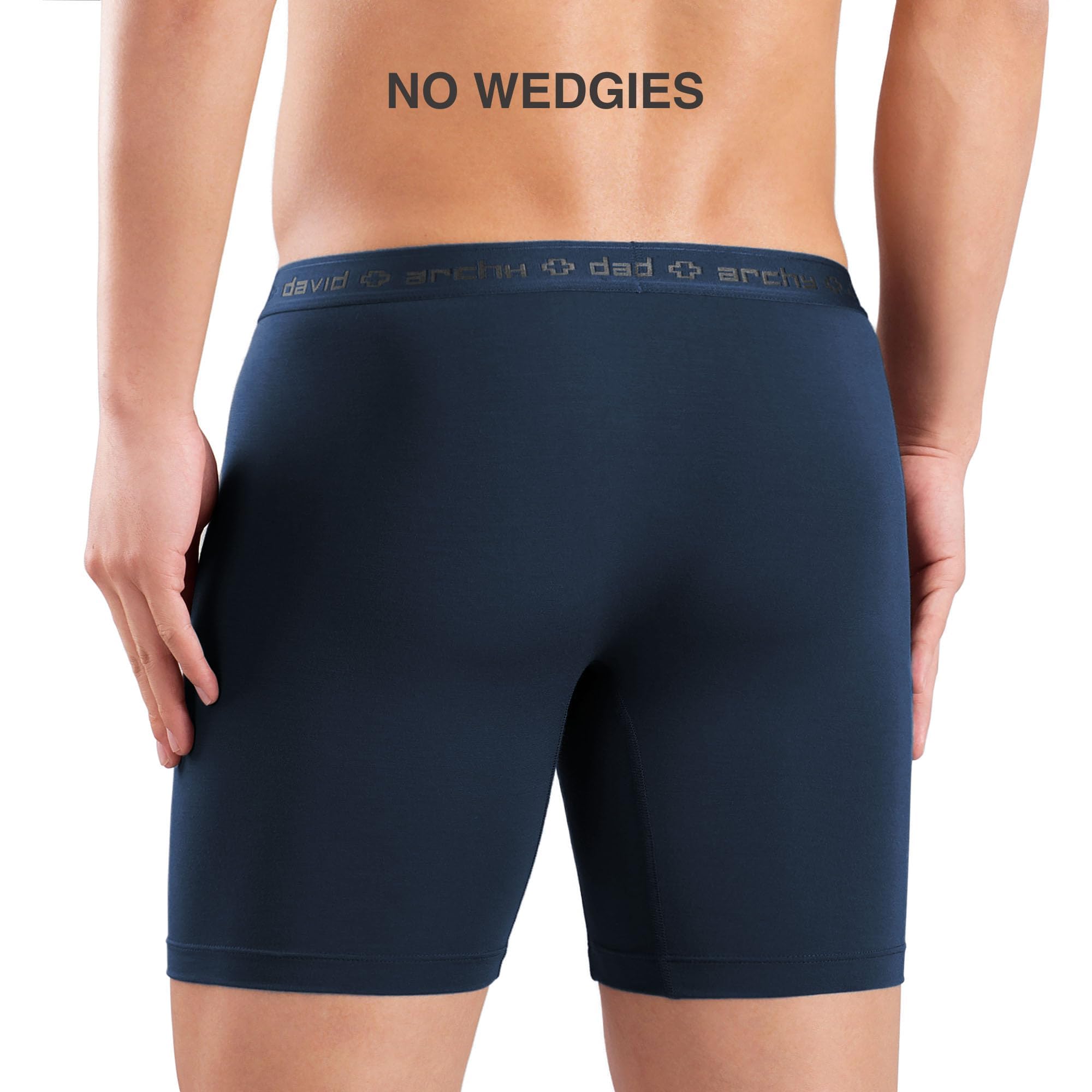 DAVID ARCHY Men's Underwear Micro Modal Dual Pouch Trunks Support Ball Pouch Bulge Enhancing Boxer Briefs for Men 3 or 4 Pack(XL,Black/Dark Gray/Navy Blue)