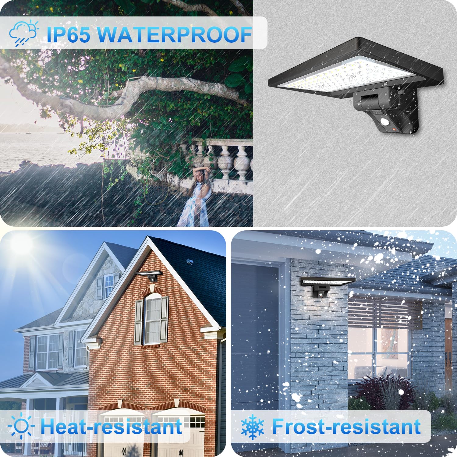 RIUVAO Solar Lights for Outside, 8000LM Led Motion Sensor Outdoor Lights, 4 Modes Solar Flood Lights Outdoor IP65 Waterproof for Yard Garden Path Parking lot(2pcs)