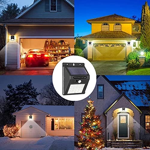 TKUS 20-100 LED Solar Led Light Outdoor Solar Lamp PIR Motion Sensor Wall Light Waterproof Solar Sunlight Powered Garden Street Light (1Pcs 100Leds)