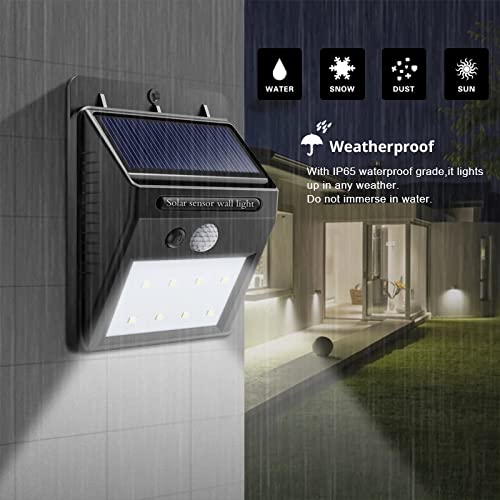 TKUS 20-100 LED Solar Led Light Outdoor Solar Lamp PIR Motion Sensor Wall Light Waterproof Solar Sunlight Powered Garden Street Light (1Pcs 100Leds)