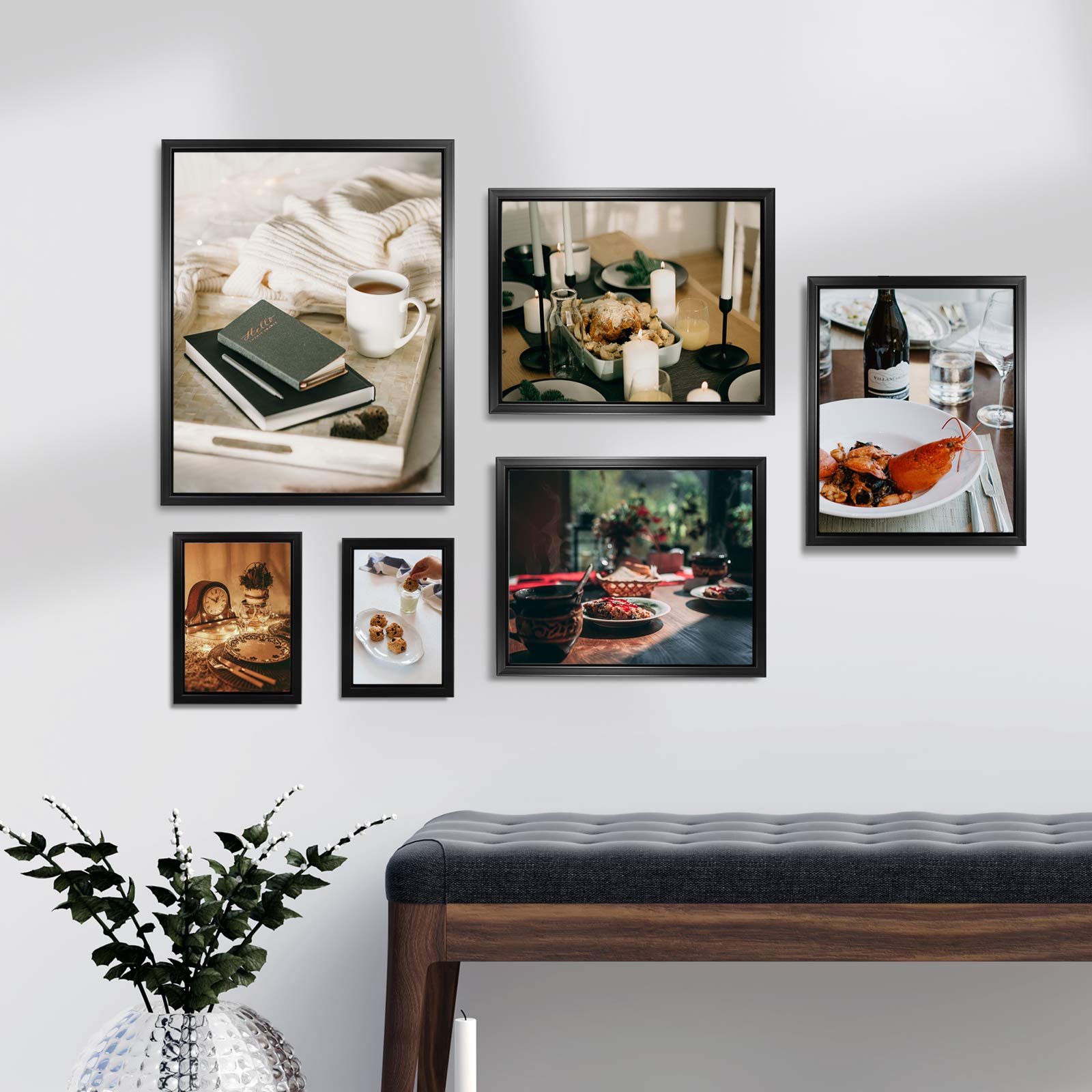 Giverny 8.5x11 Picture Frames, Black Photo Frames for Wall or Tabletop Display, Simple Design Glossy Finish Frame Perfect for Home Decoration, Office, Certificate Frame, Degree Frame