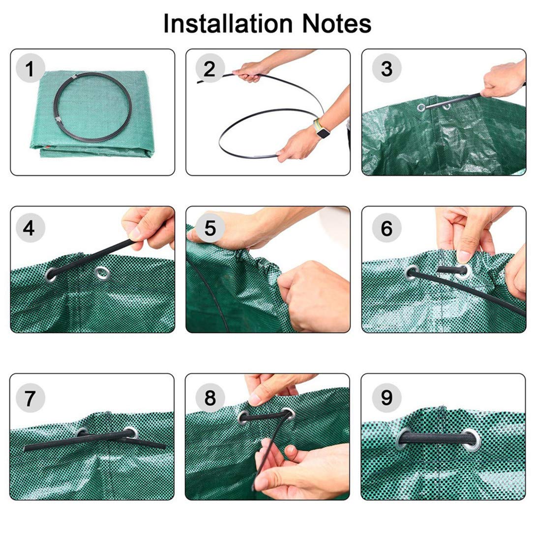 IME Reusable Gardening Lawn Leaf Bag, 272L, Green, 1 Count