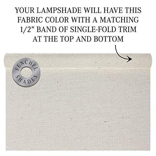 FenchelShades.com 5" Top Diameter x 12" Bottom Diameter 8" Height Fabric Empire Lampshade With Spider Attachment (Linen Beige Homespun)