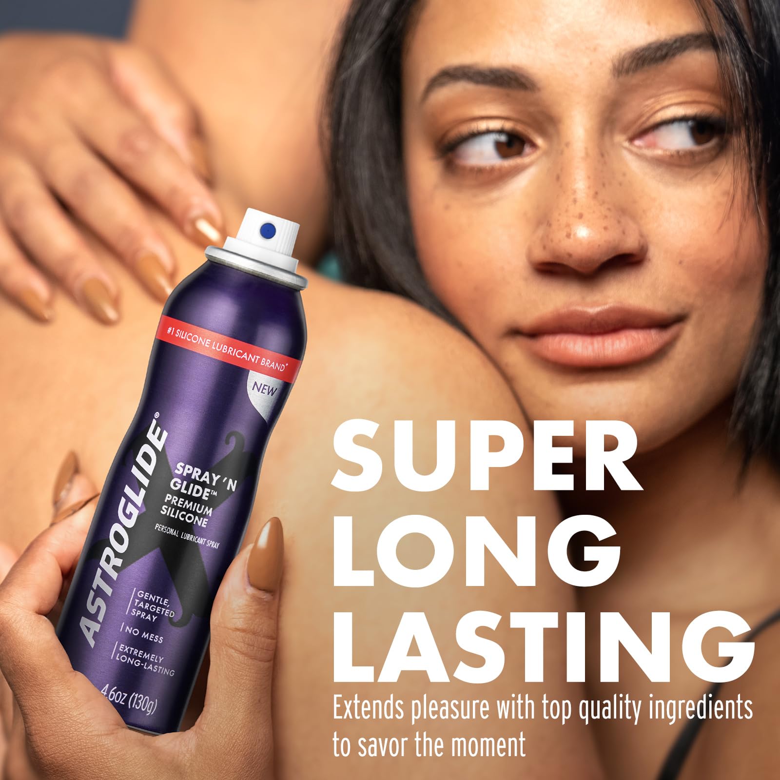 Astroglide Silicone Spray Lube (4.6oz), X Spray 'n Glide Personal Lubricant, Sex Lube, Less Mess & Silky Smooth, Waterproof for Water Play