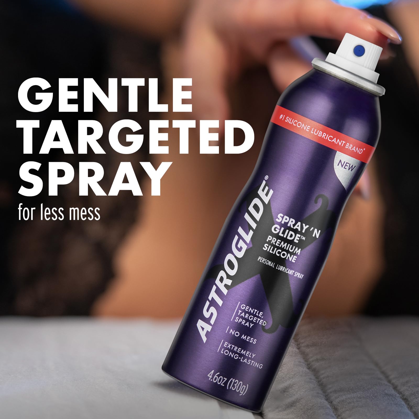 Astroglide Silicone Spray Lube (4.6oz), X Spray 'n Glide Personal Lubricant, Sex Lube, Less Mess & Silky Smooth, Waterproof for Water Play