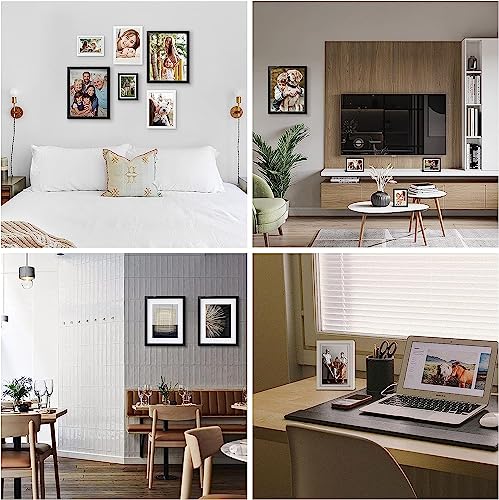 Nacial 11x14 Picture Frames, White Picture Frame, Photo Display 8x10 with Mat and 11x14 without Mat, Horizontal and Vertical Formats for Wall and Tabletop