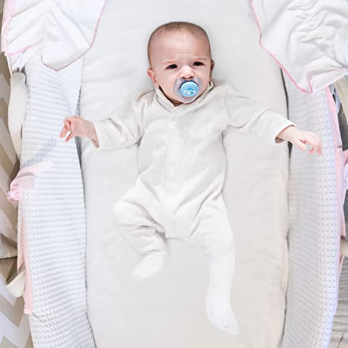 Baby Fitted Bassinet Sheet-Fits for Arm's Reach Clear-Vue, Cambria, Mini Ezee 2 in 1 Co-Sleeper, Chicco LullaGo Nest Portable Bassinet, 100% Cotton Bassinet Sheet (White),18" x 32"