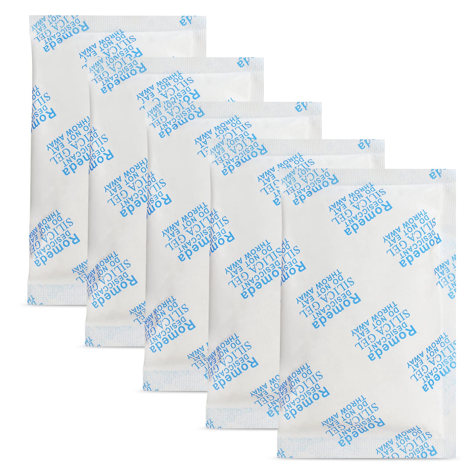 6 Pcs 50 Gram Silica Gel Packs, Transparent Desiccant, Desiccant Packets for Storage, Moisture Packs for Spices Jewelry Shoes Boxes Electronics Storage, Food Safe