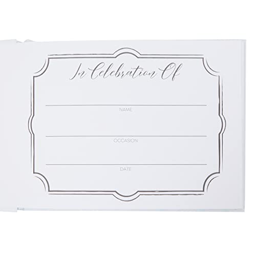 Floral Wedding Guest Book for Reception, Party, Baby Shower, Birthday (8.3 x 6.25 in, 56 Pages)