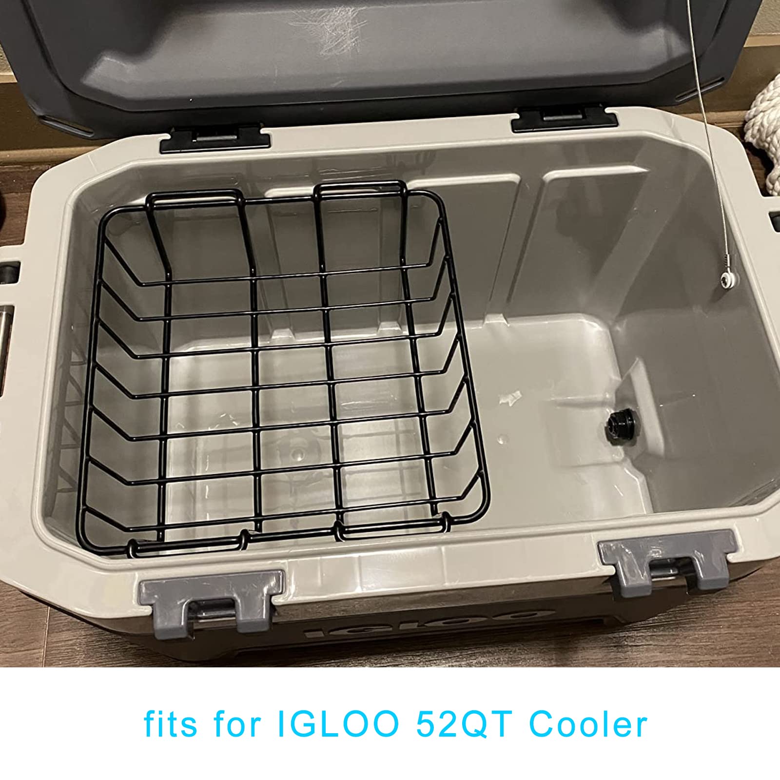 Cooler Basket for YETI Tundra 50 or 65,Inside Dry-Goods Basket Compatible with Cabela's 60QT, Igloo 52QT, Ozark Trail 52QT,Pelican Elite (45 & 70) etc,Stainless Steel Wire Cooler Rack