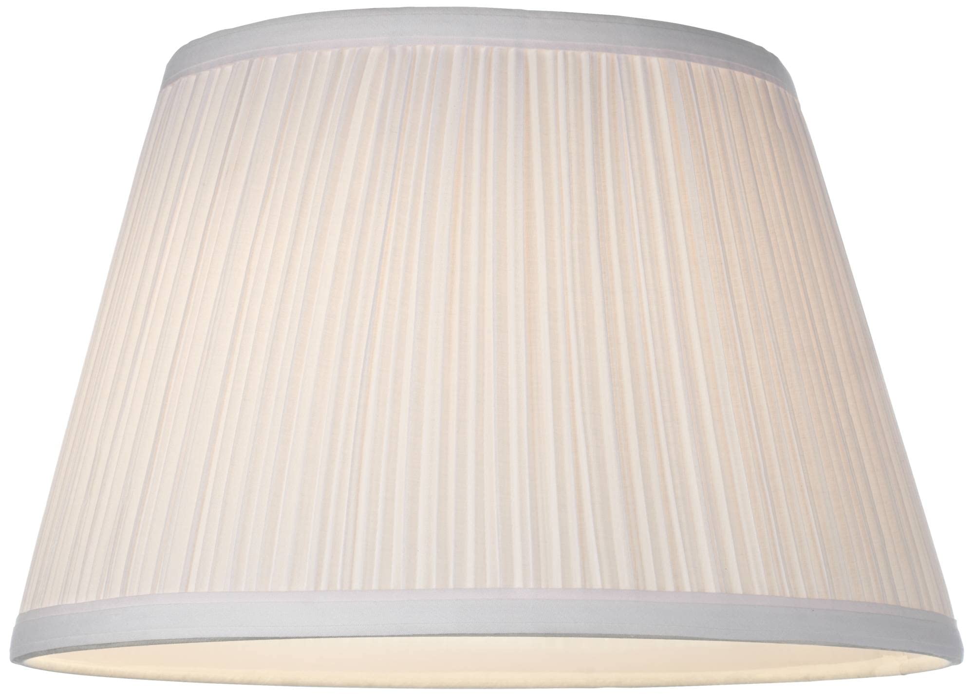 Empire Lamp Shade White Mushroom Pleated Small 8" Top x 12" Bottom x 8" High Spider with Replacement Harp and Finial Fitting - Springcrest