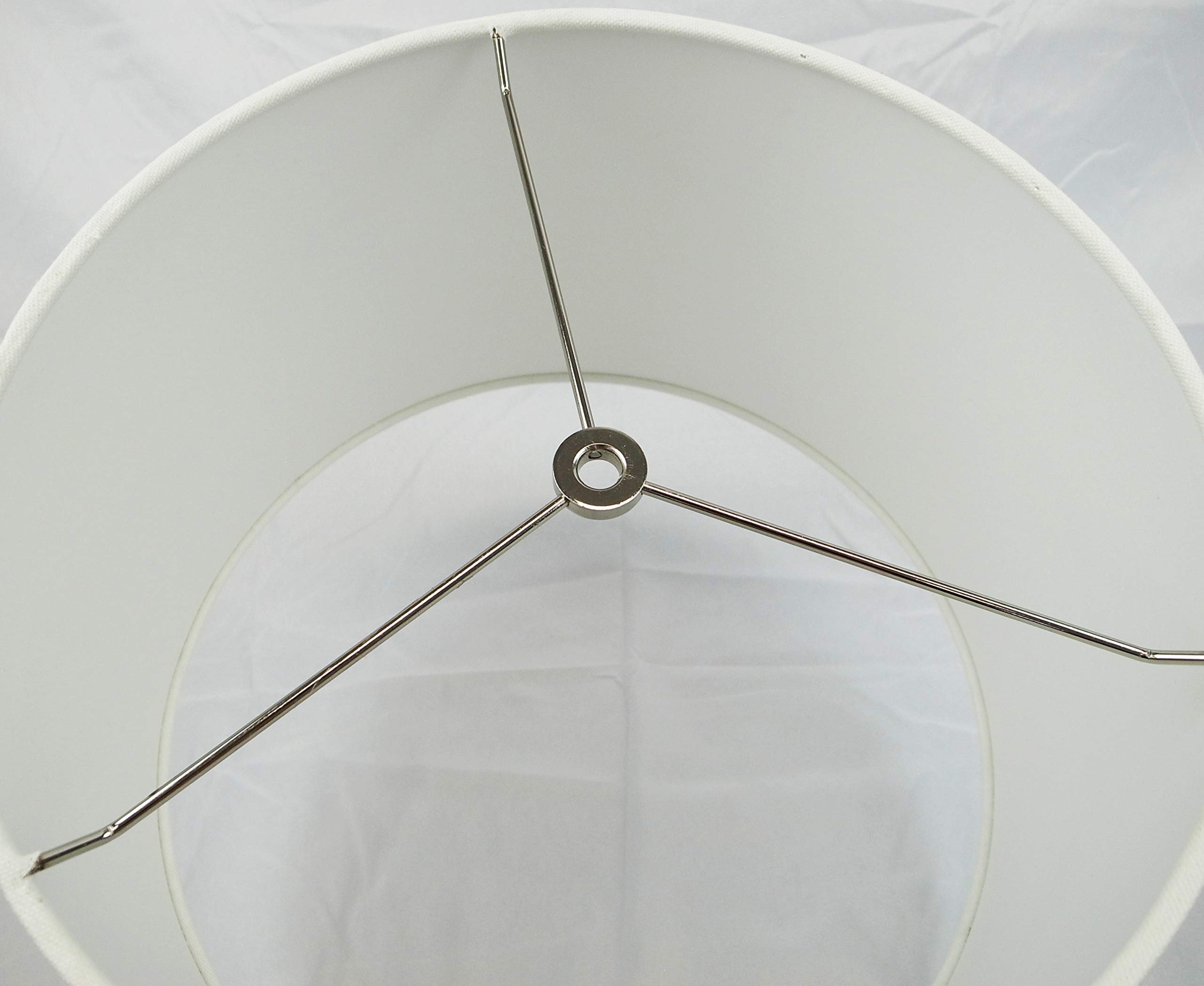 Mestar White Fabric Hardback Drum Lampshade (Spider) (14x16x10)