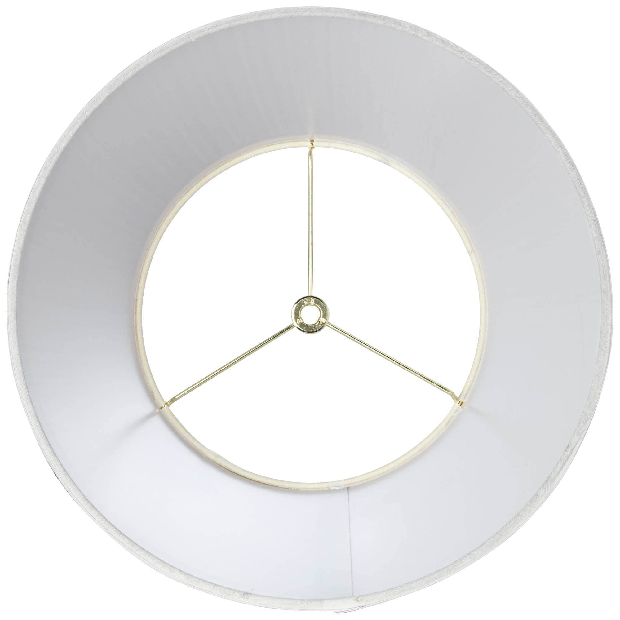Empire Lamp Shade White Mushroom Pleated Small 8" Top x 12" Bottom x 8" High Spider with Replacement Harp and Finial Fitting - Springcrest