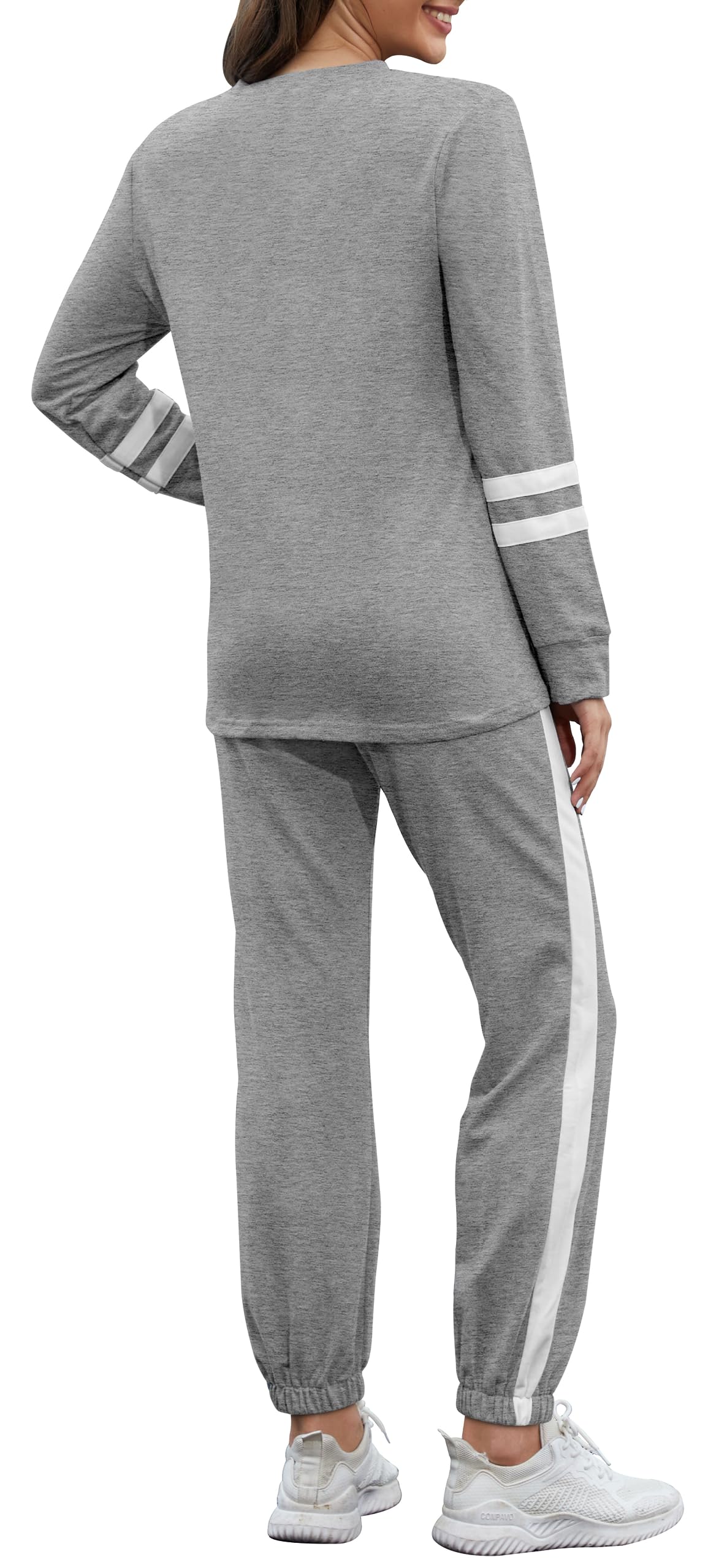 RUBZOOF Tracksuit for Women Set Plus Size Two Piece Lounge Wear Sweatsuit Outfits Gray 3XL