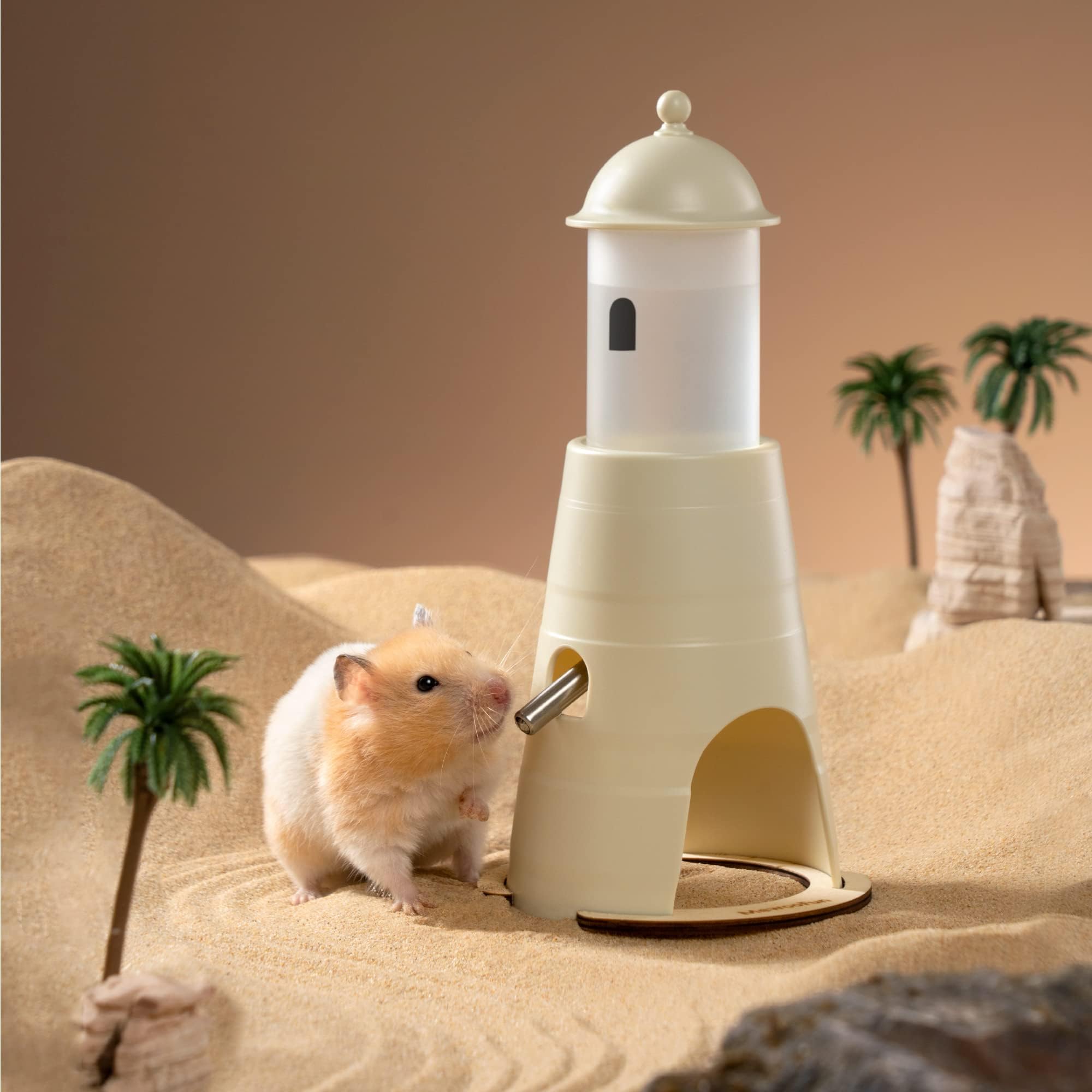 MEWOOFUN Hamster Water Bottle with Stand & Hideout Space for Dwarf Hamsters Gerbils Mice (150ml)
