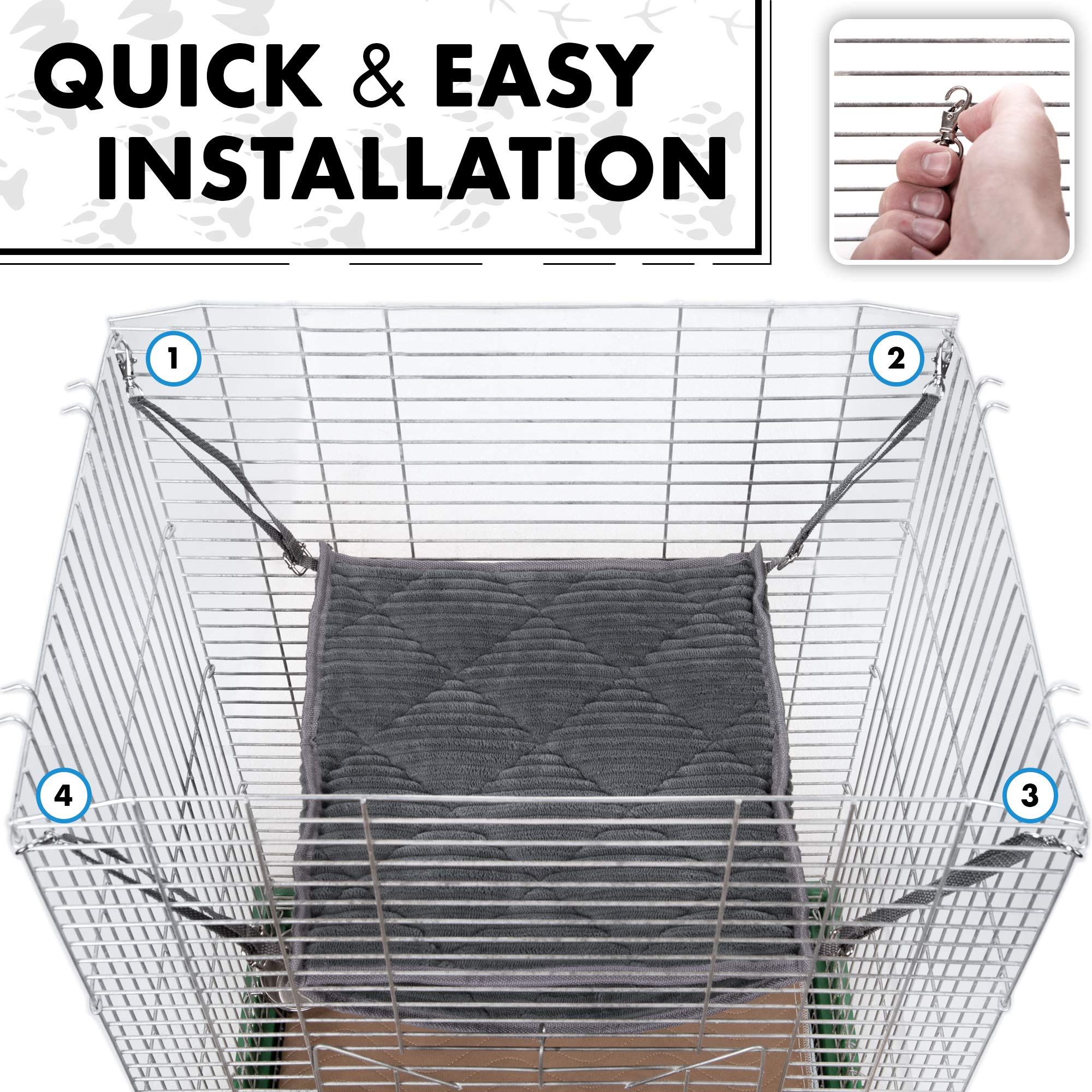 2 Brothers Wholesale Ferret Hammock for Cage - Plush Double Bunk Bed Hanging Clips - Perfect for 2 or More Small Pets! (Rats, Ferrets, Hamsters, Guinea Pigs, Chinchillas & Squirrels) - Purple