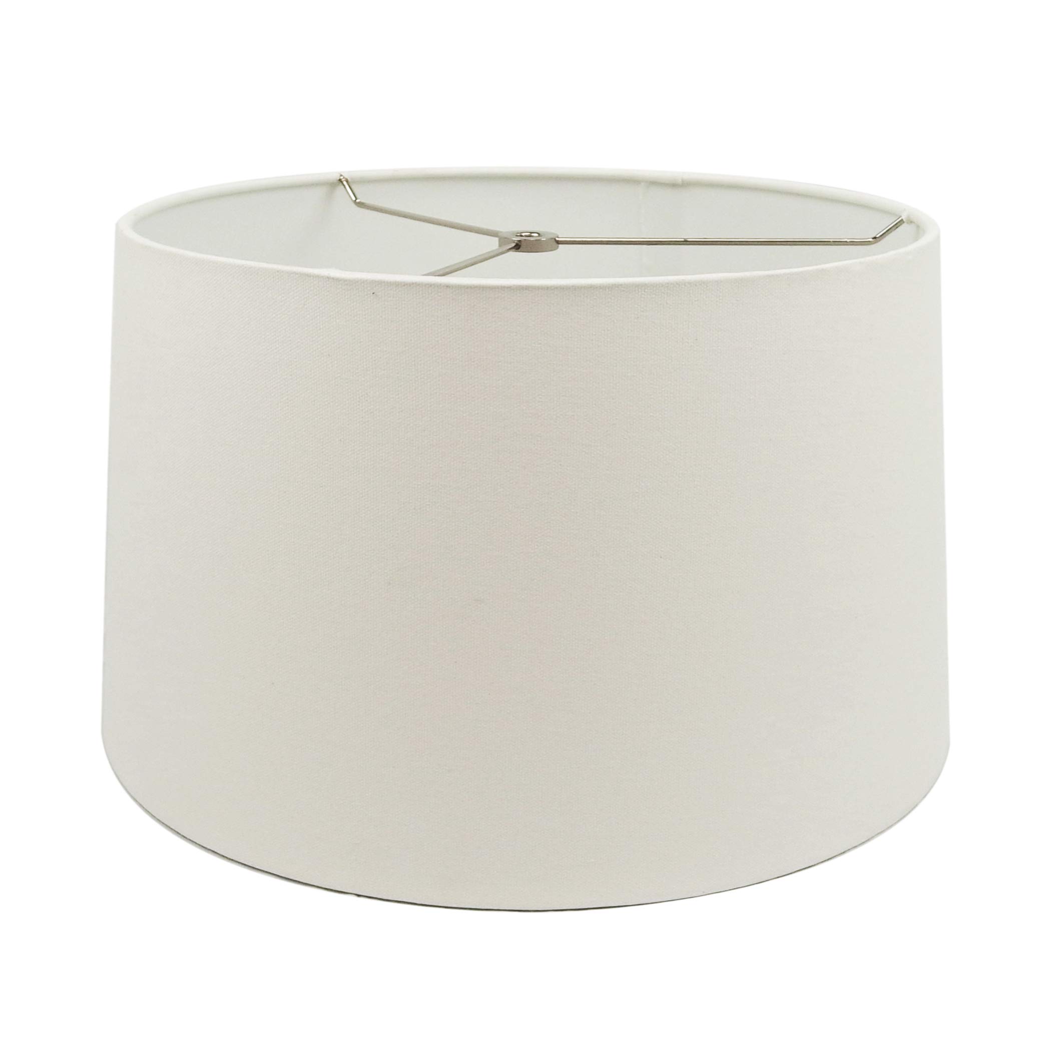 Mestar White Fabric Hardback Drum Lampshade (Spider) (14x16x10)