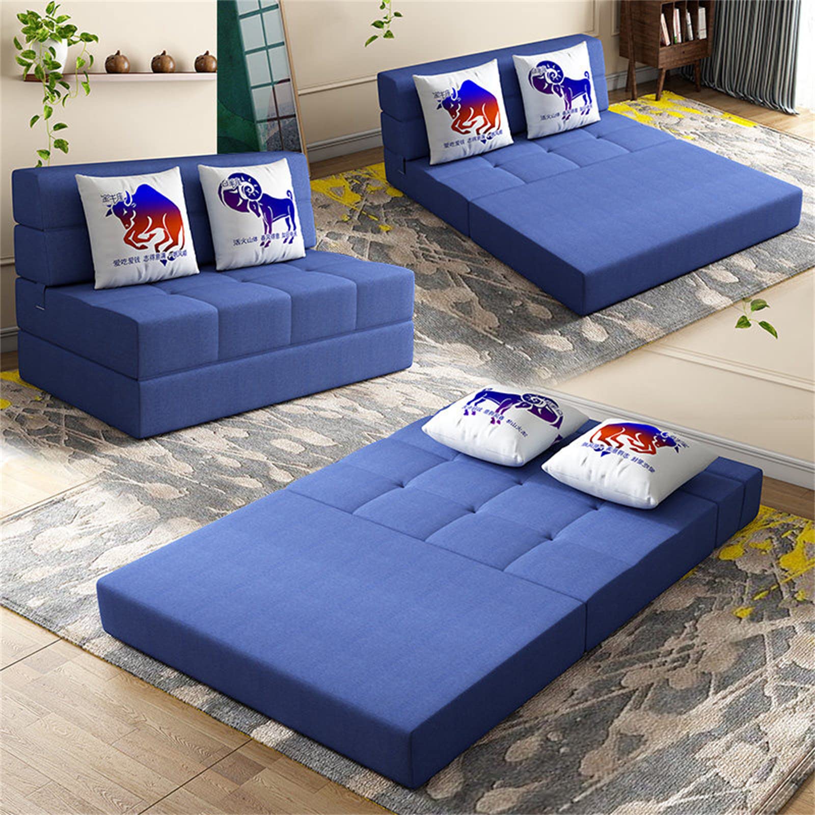UsmAsk Sofa Bed Single Seat Chair 2 Seats Folding Reclining Sofa 2 Seats Ning Sofa Low Bed Mattress Sofa Bed Compact Floor Sofan,Light Gray,72Γ76Γ72cm (Dark Gray 72Γ76Γ150cm)