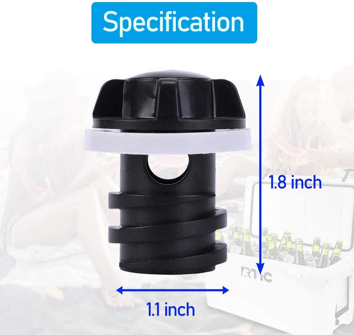 Cooler Drain Plug for Yeti Cooler Plug Replacement Accessories for Yeti, Cooler Wheels Compatible with Yeti's Line of Roadie, Tundra, and Tank Coolers Fit ORCA Coolers (Black, 2 Pack)