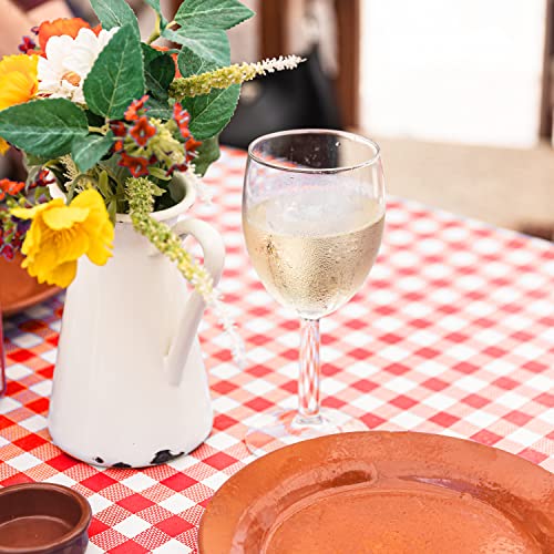6 Pack Christmas Tablecloth Christmas Red Checkered Tablecloths Disposable Plastic Tablecloth for 8ft Long Rectangle Tables,108" X 54" Waterproof Covers for Christmas Party Decoration Supplies