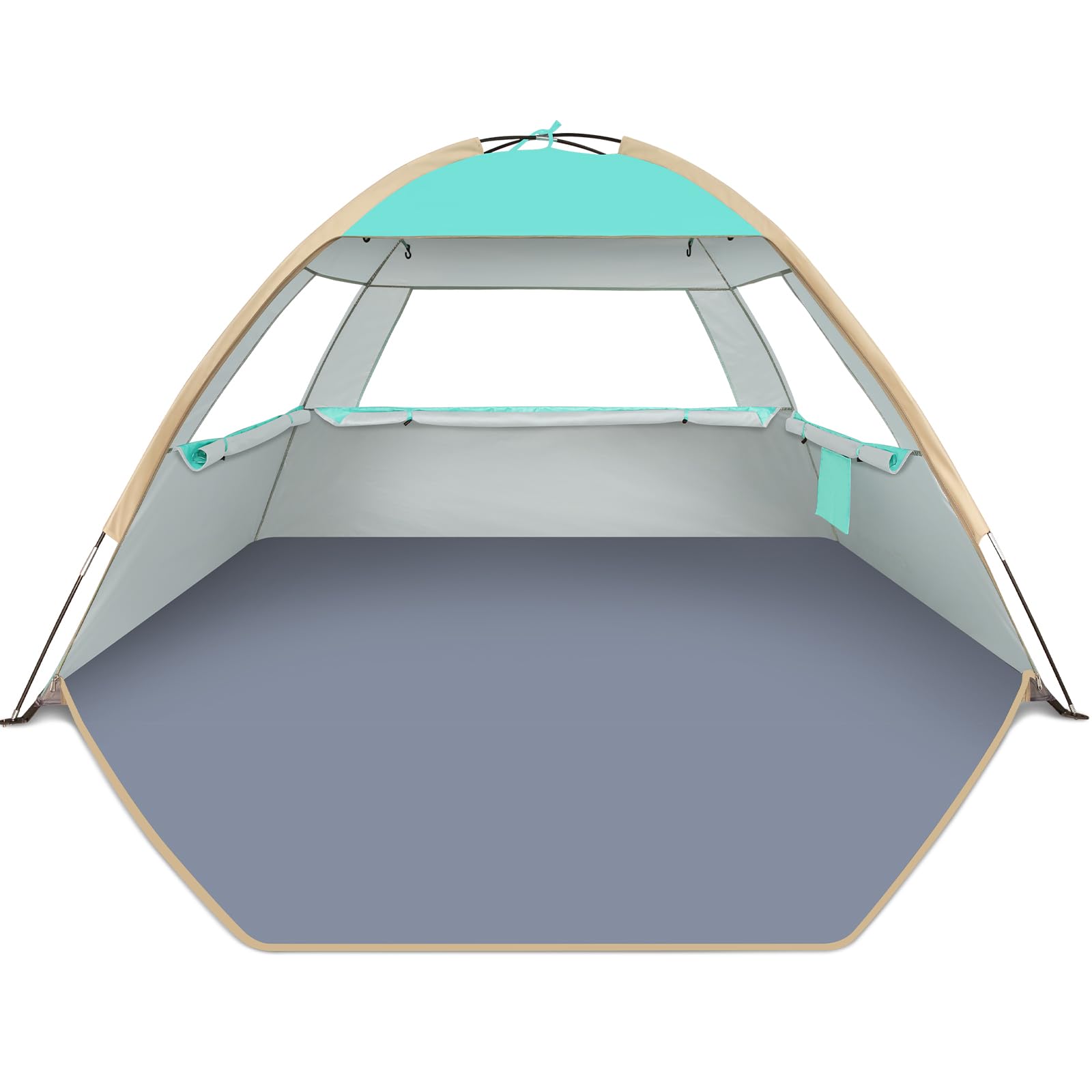 Gorich Beach Shade Tent for 3 Person with UPF 50+ UV Protection, Portable Sun Shelter Canopy, Lightweight & Easy Setup Cabana Beach Tent