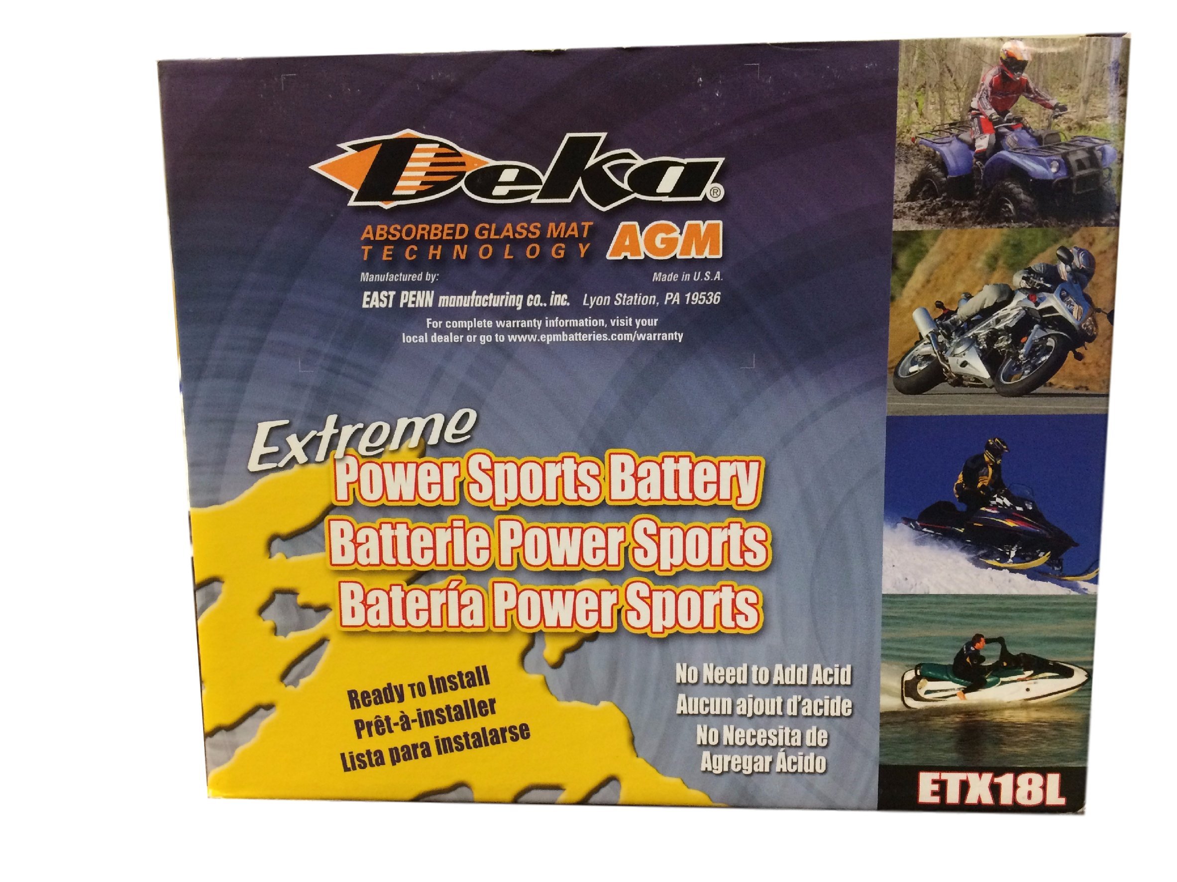 Deka Sports Power ETX18L Battery