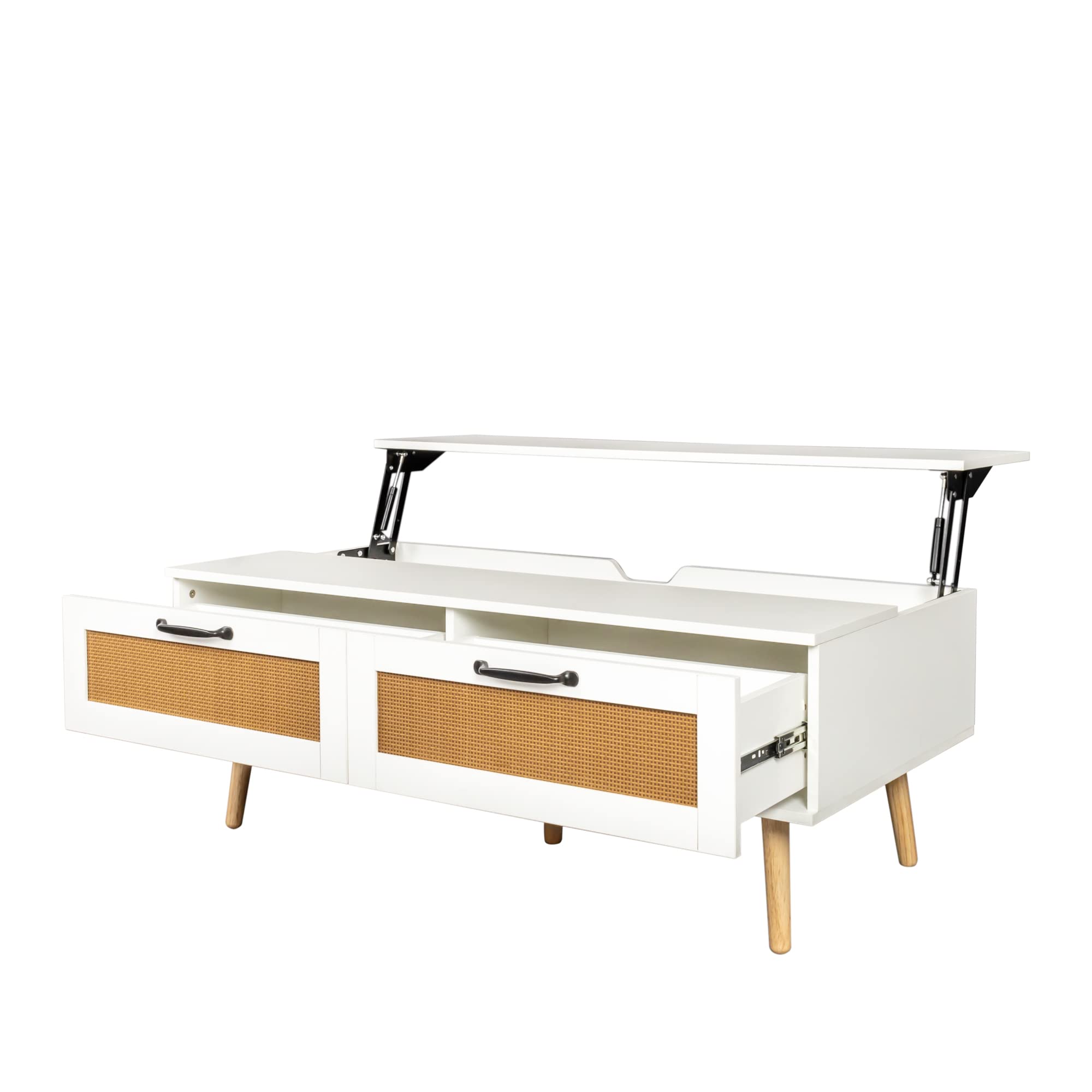 Lift Top Coffee Table, Modern Coffee Table with 2 Storage Drawers,Center Table with Lift Tabletop for Living Room, Office