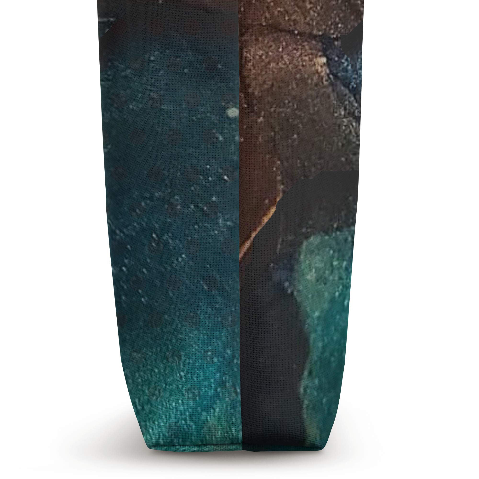 Orange & Deep Teal Modern Art Alcohol Ink Distressed Pattern Tote Bag