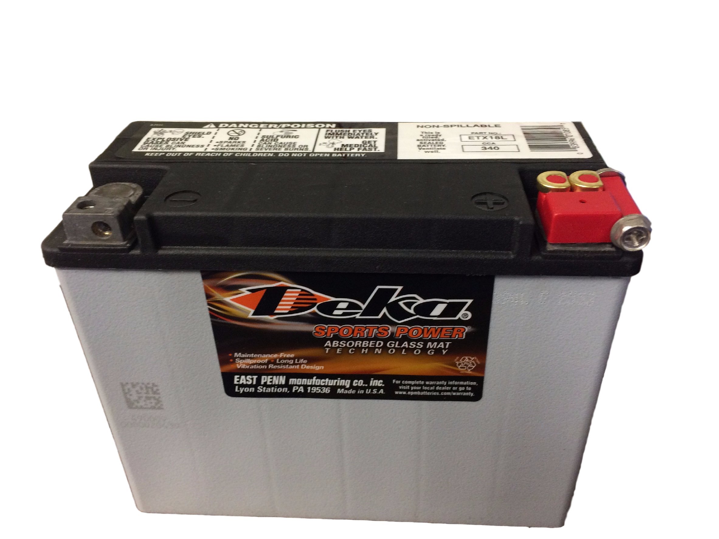 Deka Sports Power ETX18L Battery