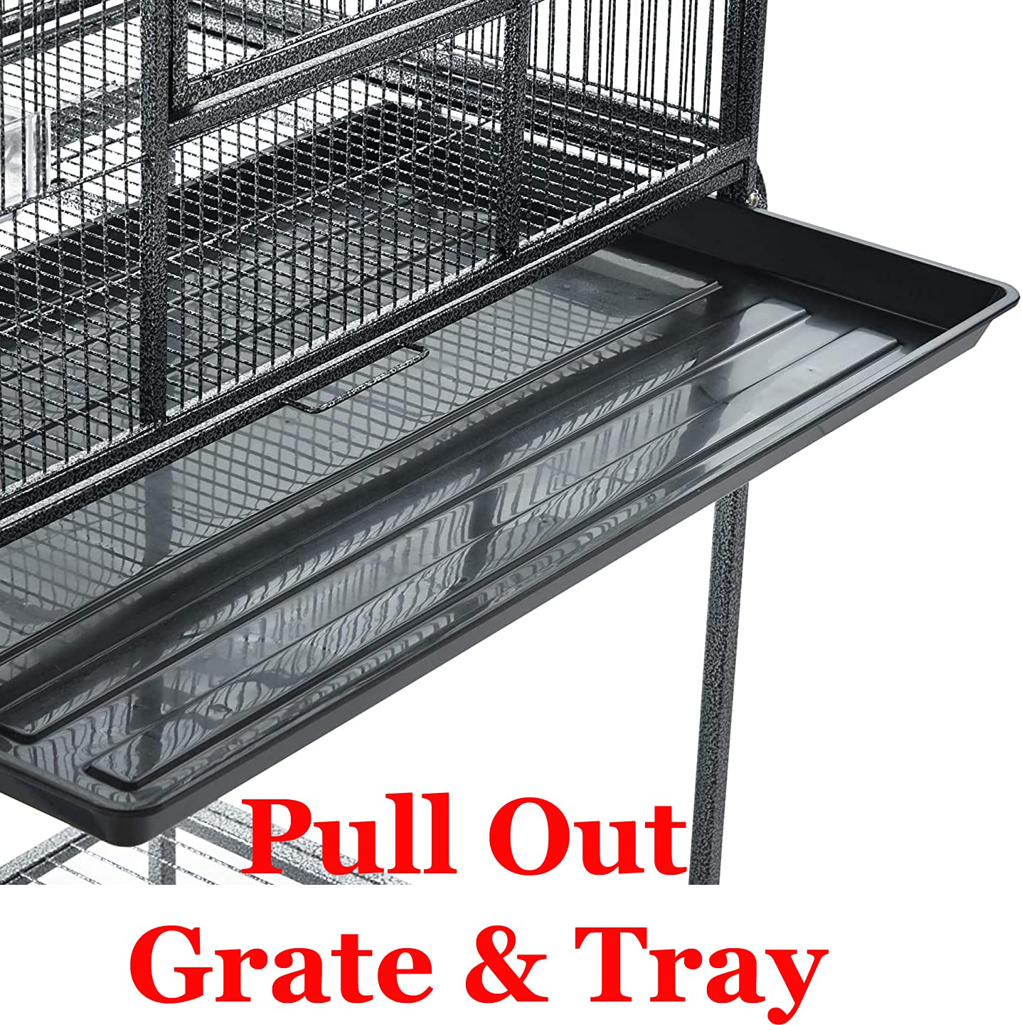 Extra Large Wrought Iron 5-Tiers Chew-Proof Ferret Squirrel Chinchilla Sugar Glider Critter Animal Home Metal Cage Easy Clean Pull Out Tray with Removable Rolling Stand