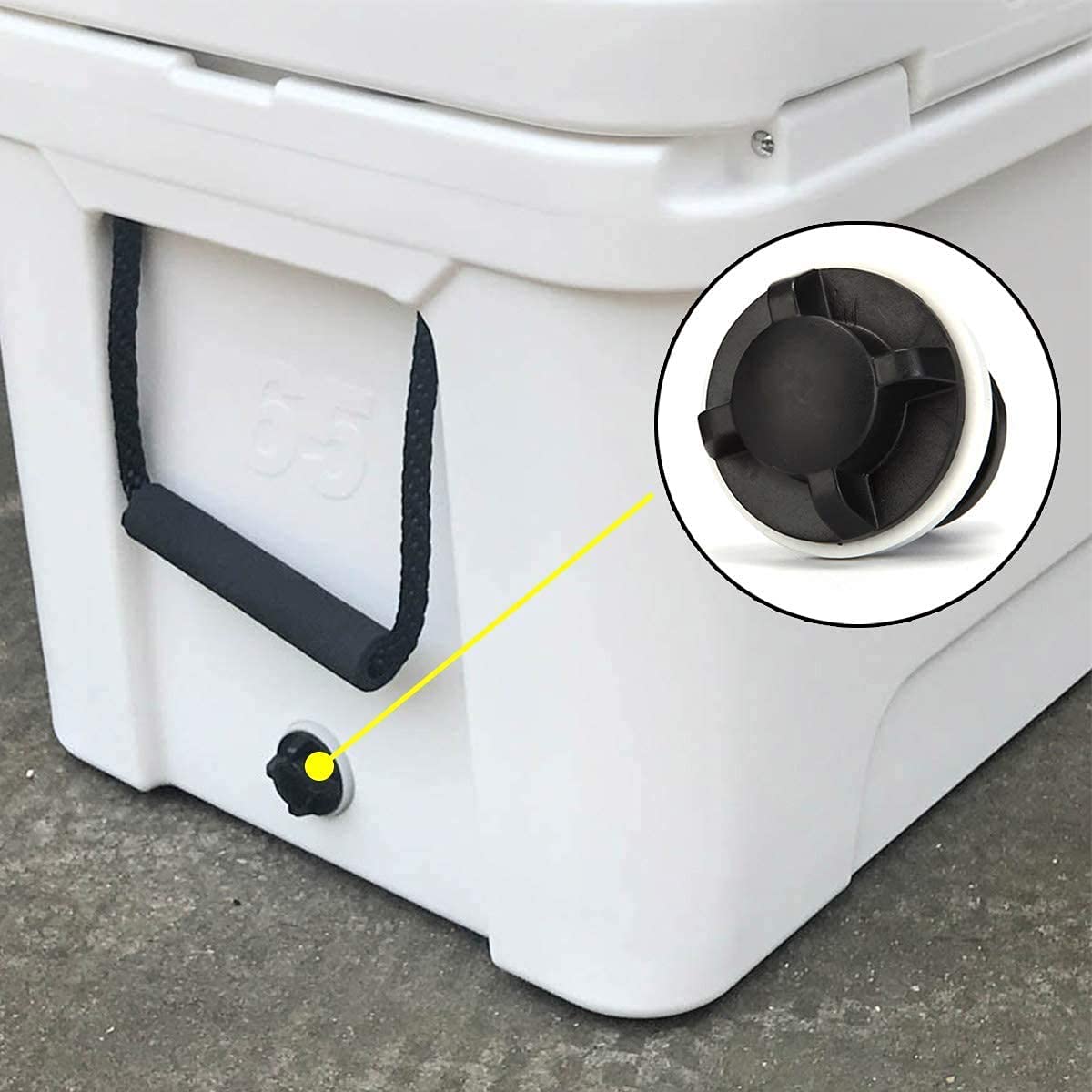 Cooler Drain Plug for Yeti Cooler Plug Replacement Accessories for Yeti, Cooler Wheels Compatible with Yeti's Line of Roadie, Tundra, and Tank Coolers Fit ORCA Coolers (Black, 2 Pack)
