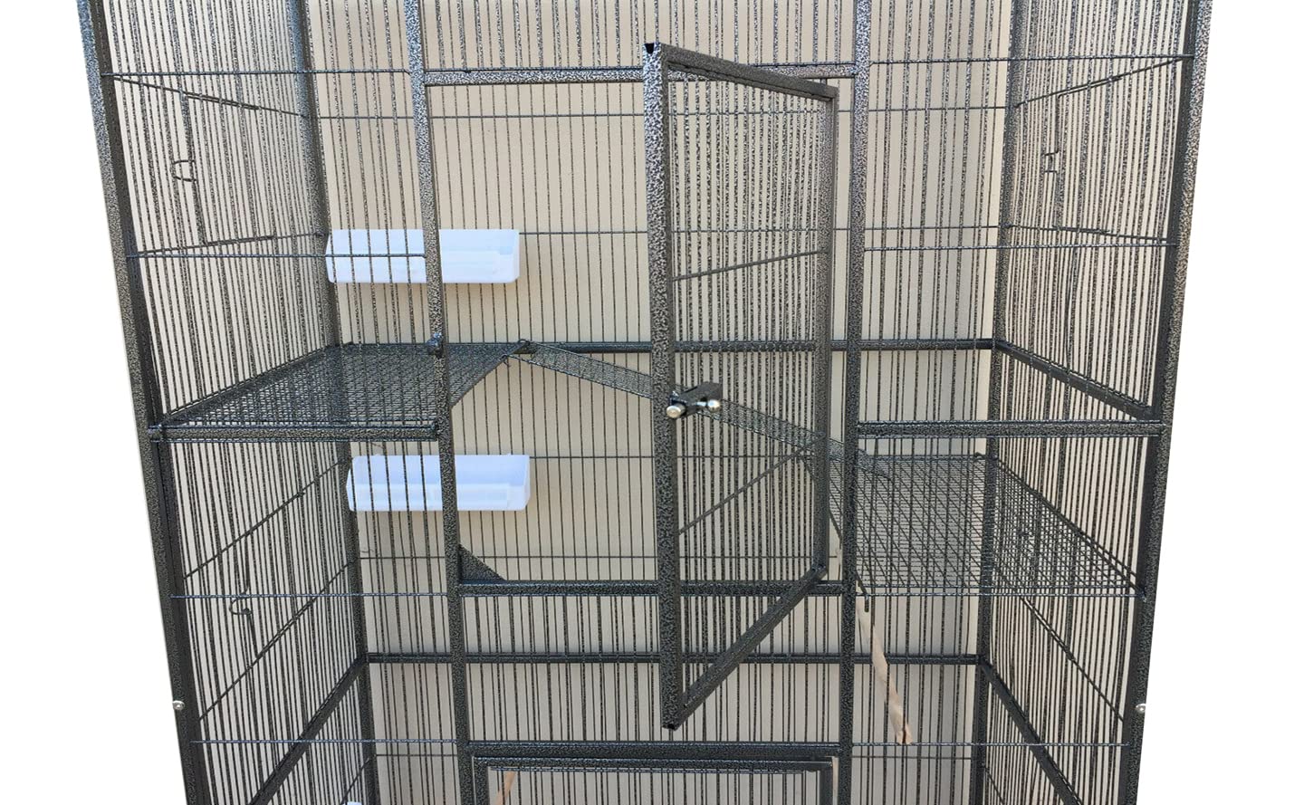 Extra Large Wrought Iron 5-Tiers Chew-Proof Ferret Squirrel Chinchilla Sugar Glider Critter Animal Home Metal Cage Easy Clean Pull Out Tray with Removable Rolling Stand