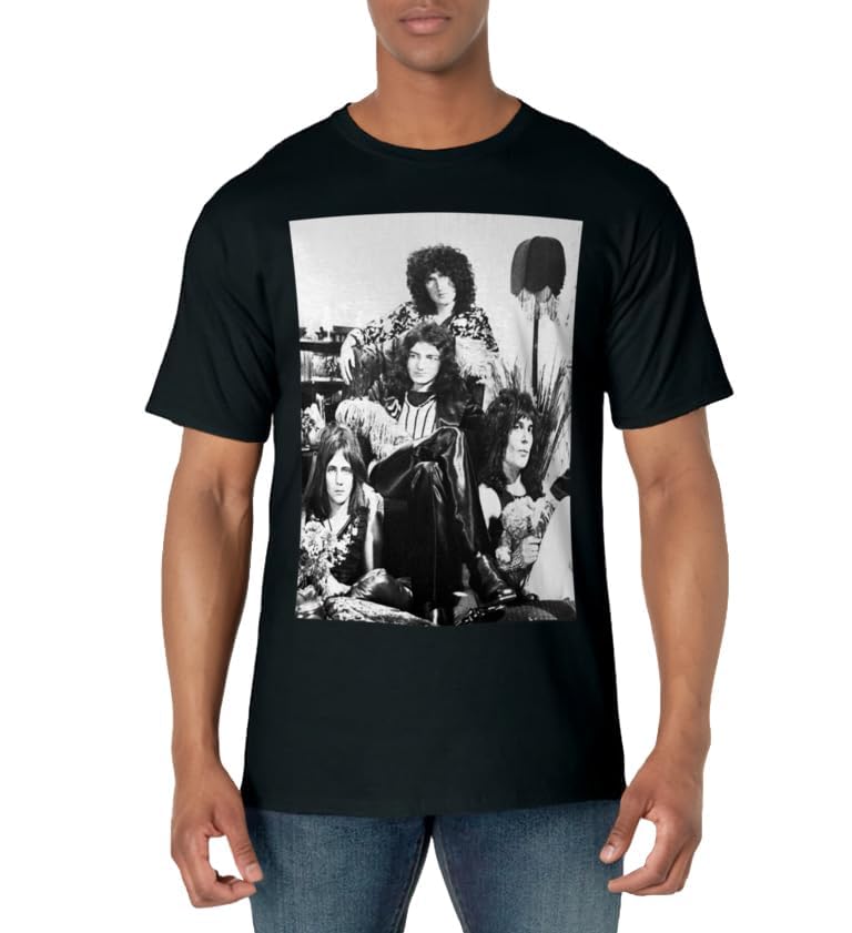 Queen Official Lampshade Promo B&W Vintage Photo T-Shirt
