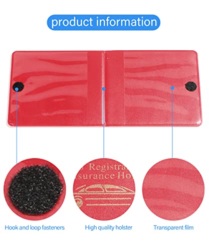 VAGURFO 2 Pack Car Insurance and Registration Card Holder,Glove Box Important Document Organizer,Premium Wallets for Essential Car Important Automobile Documents,Car Accessories for Men & Women (Red)