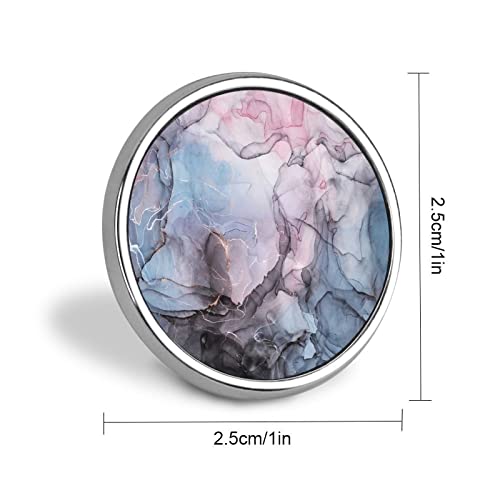 Mixing Acrylic Paints Modern Fluid Alcohol Ink Art Marble Stone Round Brooch Pin, Unisex Smooth Surface Lapel Tie Pin, Lightweight Badge Jewelry Crafts Decor for Costume Accessory Men Women