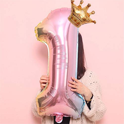2023 32Inch 0-9 Crown Number Foil Balloons,Number Ballon Happy Birthday Party Decoration