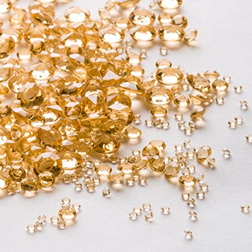 Luxury Gold Diamond Party & Wedding Decorations: Sparkling Acrylic Rhinestone Table Confetti Scatter Gems, Vase Filler & Centerpiece Party Decorations